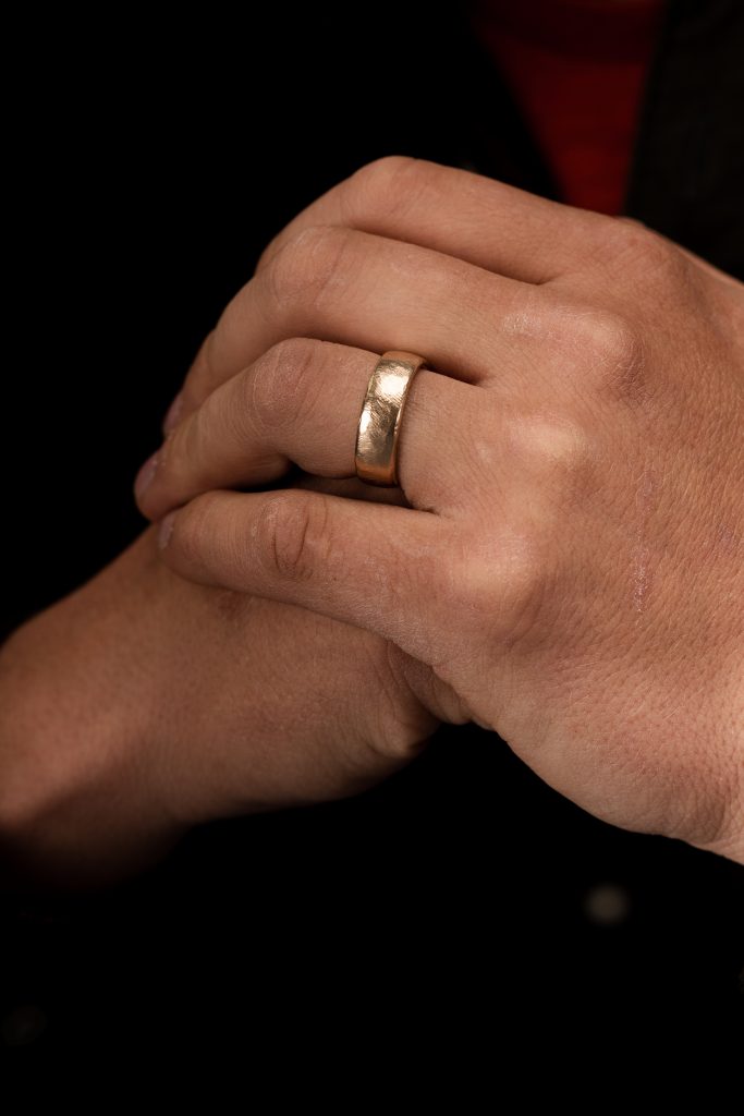 Sand Cast Yellow Gold Ring - Brushed Finish - JWF Unique Designs