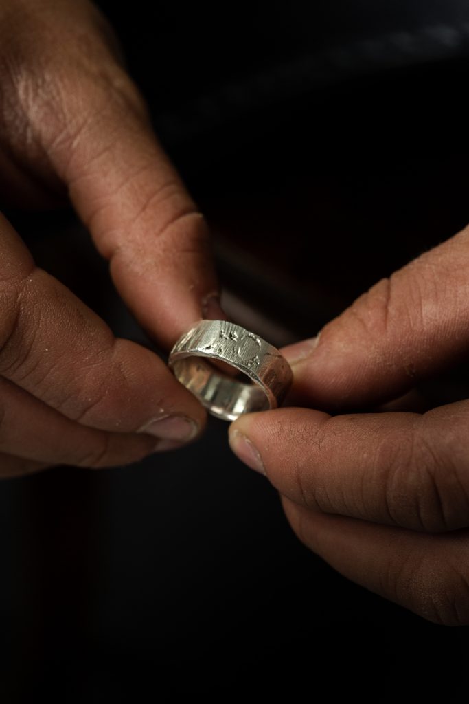 Sand Cast Sterling Silver Ring – Light Patina, 6mm Flat Profile - Devon UK