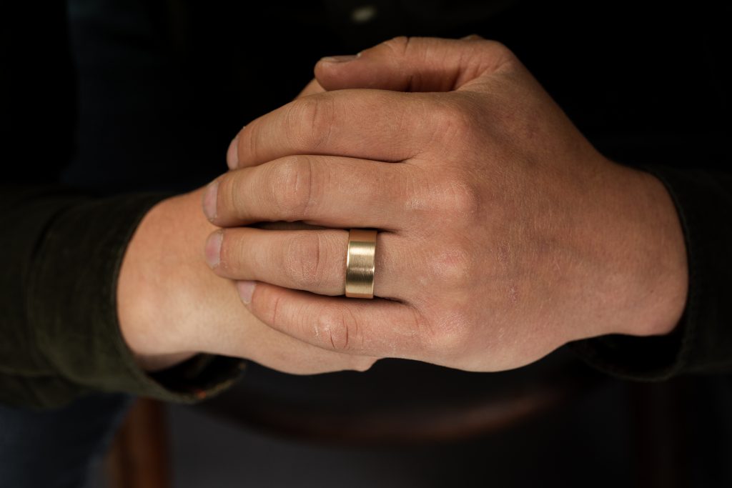 Bronze Wedding Ring - Flat Profile - JWF Unique Designs, Handmade UK